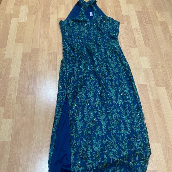 JS Collections | Dresses | Js Collection Elegant Blue And Green Floral ...